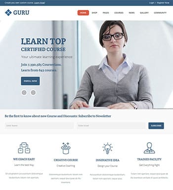 Guru – Un tema de WordPress para sitios web de aprendizaje electrónico ...